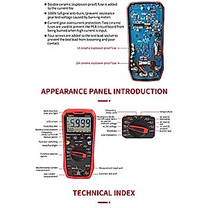 UNI-T Digital Multimeter UT61E+ 22000 Counting AC and DC Current Multimeter High-Frequency Response Measurement Can accurately Measure Changes in weak Signals