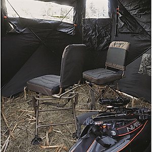 Guide Gear Huntrite 360 Swivel Hunting Blind Chair, 300 Pound Capacity, Folding, Lightweight, Portable, Padded Cushion Hunting Seat, Hunt Gear and Equipment, Black