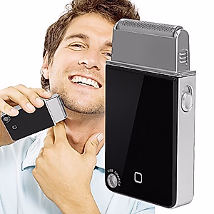 Men Electric Ultra Thin Shaver Rechargeable Washable Wet/Dry Razor for Face Care Beard Trimmer Reciprocating Blade with USB Charger