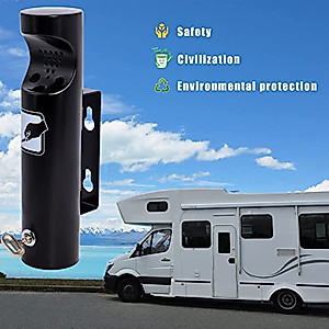 Wall Mounted Outdoor Stainless Steel Cigarette Butt Receptacle (Black, 1pcs)