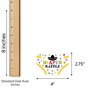 Big Dot of Happiness Let's Fiesta - Diaper Shaped Raffle Ticket Inserts - Mexican Fiesta Baby Shower Activities - Diaper Raffle Game - Set of 24