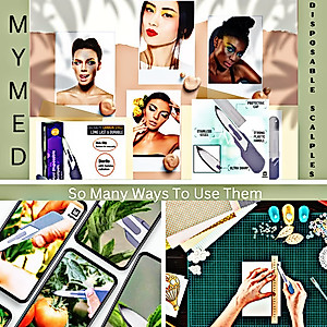 MyMed Disposable Mini #10 Scalpel Dermablade | Mini Box Cutter #10 Sharp Carbon-Steel #10 Scalpel Blades | Pack of 25 for Dermaplaning, Podiatry, Opening Boxes and Mail, Crafts & More