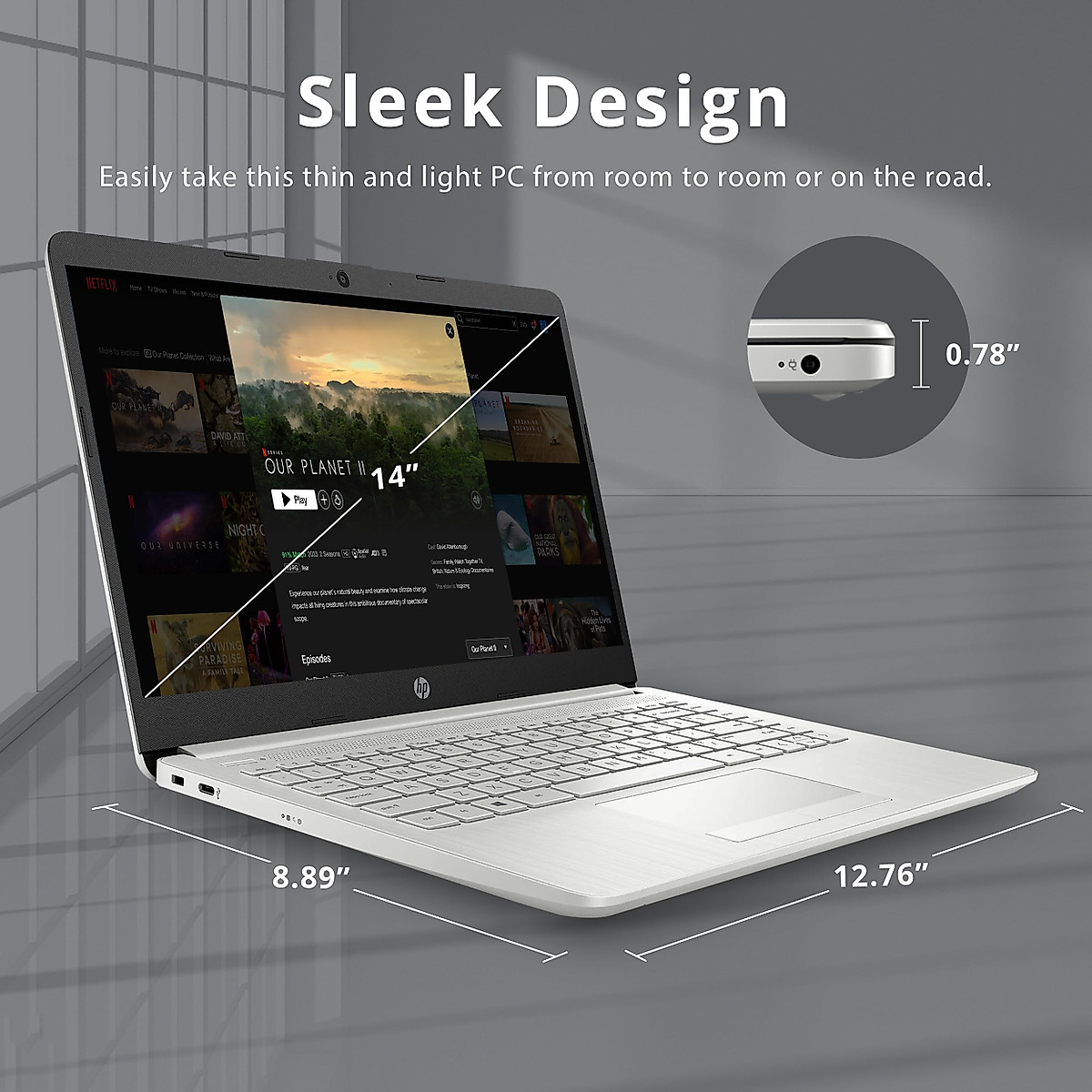 2022 HP Stream 14" HD Laptop, AMD Athlon Silver 3050U Processor, 8GB RAM, 256GB SSD , 720p HD Webcam, AMD Radeon Graphics, Bluetooth, Windows 10 Home, Silver, 32GB SnowBell USB Card