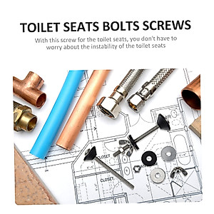 FUOYLOO 1 Pair Toilet Bolt Rubber Washers Toilet Washers Bolts Toilet Fixing Bolt Bolts and Nuts Kit Stainless Screws Toilet Seats Cover Screws 304 Stainless Steel Fastener Water Tank