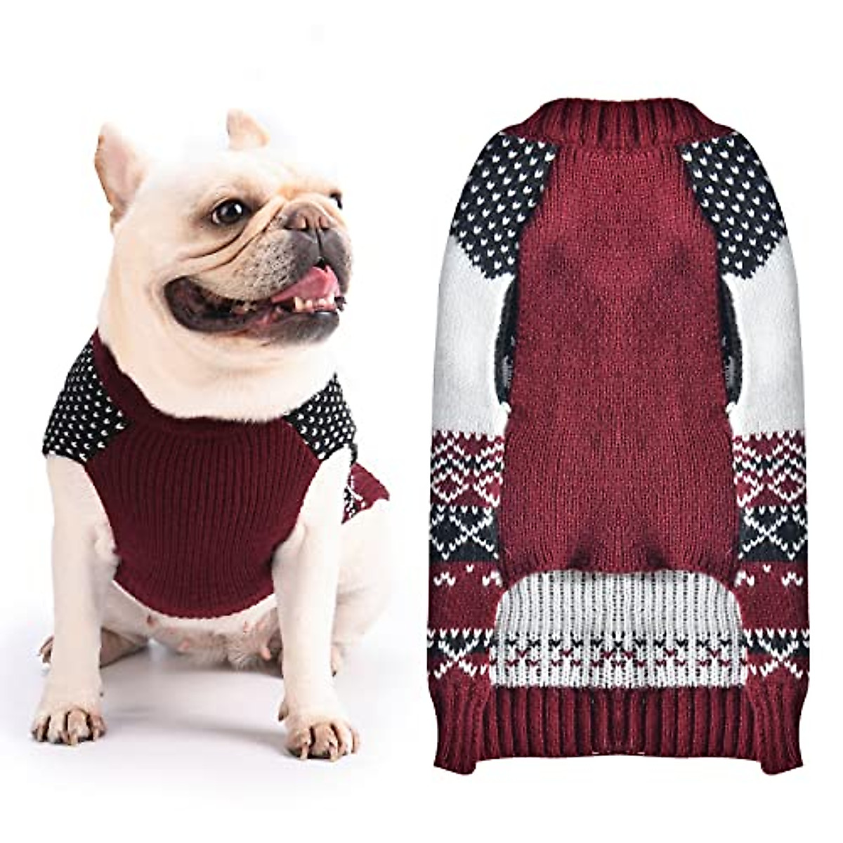 BAEJMJK Dog Christmas Sweater Xmas Pet Dog Turtleneck Clothes for Small Medium Large Dogs Soft Warm Puppy Cat Knit Jumper Dog Outfits Dog Pullover for Fall Winter Red Elk（A,2X-Large）