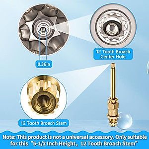 Enhon Faucet Repair Kit Compatible with Price Verve 3 Handle Tub Shower Faucet, 3-Handle Shower Hot/Cold/Diverter Knob Replacement for Remodeling Trim (Chrome)