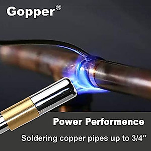 High Intensity Propane Torch Head, Trigger Start Mapp/Map Gas Torch with Self Ignition & Brass Knob, Pencil Flame Welding Torch Fuel by MAPP, MAP/PRO and Propane gas（CSA Certified )