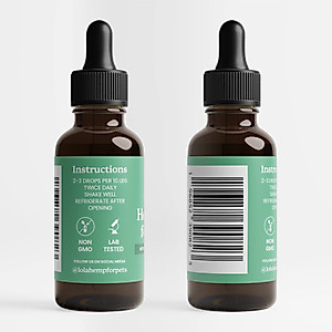 Lolahemp Hemp Oil for Dogs & Cats - Made in USA at Family Farm - Natural Hemp Oil for Joint Support, Promoting Mobility, Relieving Discomfort and Calming Supplement for Promoting Relaxation