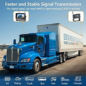 VASTEND 7 Inch RV Backup Camera Wireless, HD 1080P DVR Backup Camera High-Speed Rear View Observation System Stable Signals for RVs, Trucks, Trailers, IP69 Waterproof IR Night Vision