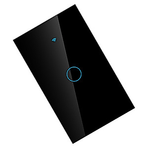 Dioche Smart Light Switch, Switch Single Circle for 1-Way AC for, Home or Nest 100-250V(Black)