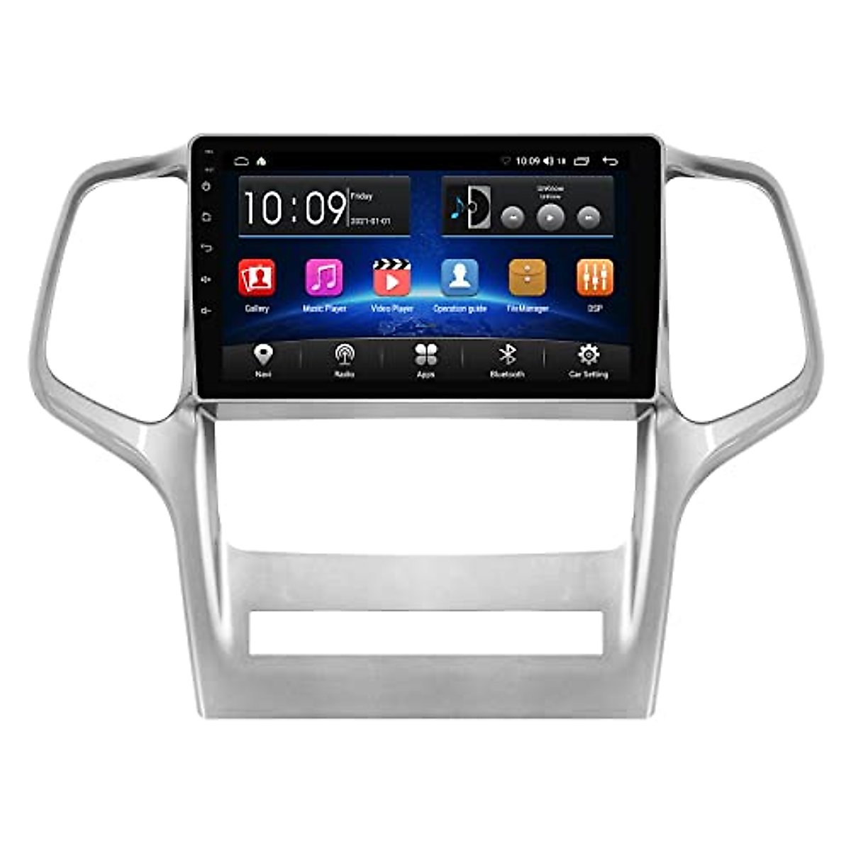 Android 10 Car Stereo Radio in Dash Fit for Jeep Grand Cherokee WK 2010 to 2013,Head Unit with 2+32G 9'' Big Touch-Screen GPS Navigation Built-in Bluetooth Carplay Support WiFi SWC Free Backup Camera