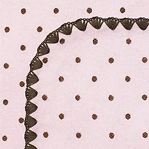 SwaddleDesigns Large Receiving Blanket, Ultimate Swaddle for Baby Girls, Softest US Cotton Flannel, Best Shower Gift, Made in USA, Brown Polka Dots on Pastel Pink (Mom's Choice Award Winner)