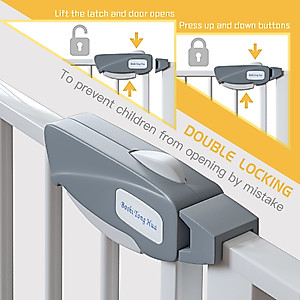 Dokicat Baby Gate,Baby Gates 29-33/41-45 inches,Extra Tall Pet Gate,Tall Baby Gate,Dog Gates for House,Baby Gates for Doorways,Pressure Mounted Baby Gate, No Drill Baby gate