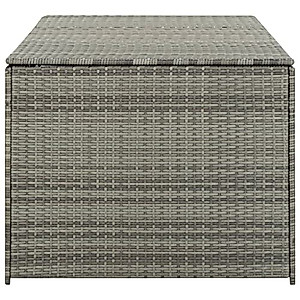 YEZIYIYFOB 320 gal Outdoor Storage Box Large Deck Box Taupe Grey Rattan Patio Storage Box Garden Storage Suncast Chest Container Poly Cabinet for Lawn Backyard 70.8"x35.4"x29.5" Grey NOT WATERPROOF