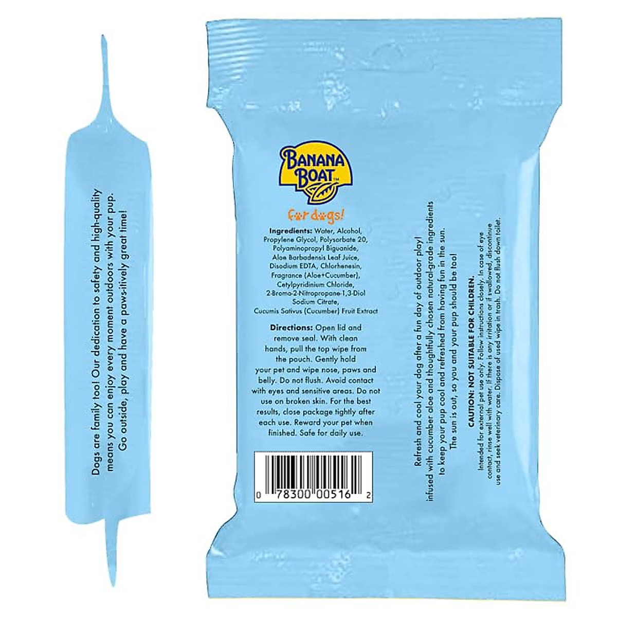 Banana Boat Dog Wipes – Cooling and Refreshing Dog Grooming Wipes, Multi-Purpose Deodorizing Dog Cleaning Wipes, Quick Easy Use Dog Wipes for Paws and Butt, Use as Dog Bath Wipes, Puppy Wipes, 50ct