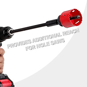 GEINXURN Tools Hole Saw Extension Chuck, 10-Inch x 3/8-Inch Hex Shank Reducing Locking Impact Extension