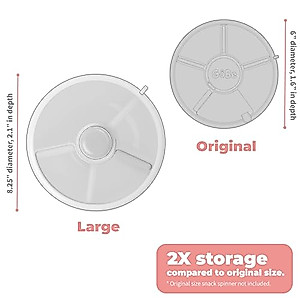 GoBe Kids Large Snack Spinner Bundle with Hand Strap and Sticker Sheet - Reusable Snack Container with 4 Compartment Dispenser & Sliding Door | BPA and PVC Free | Dishwasher Safe | No Spill, Leakproof