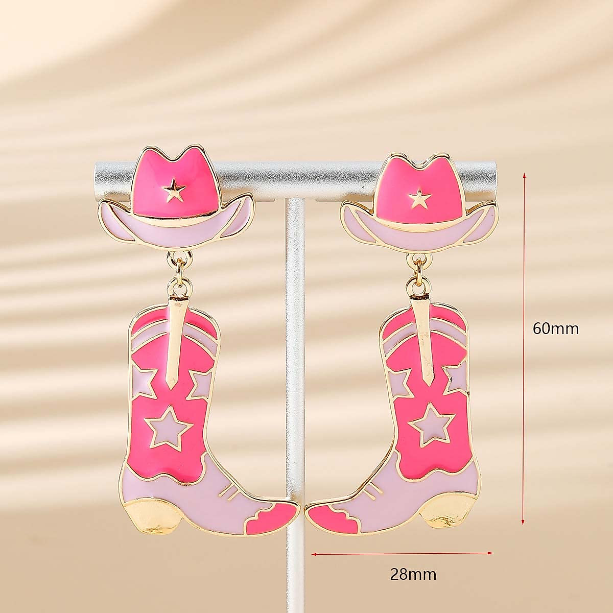 MOEPAPA Cowboy Boot Hat Earrings Cowgirl Dangling Earrings Jewelry for Women Girls Hypoallergenic Western Country Dangle Earrings Handmade Cute Nashville