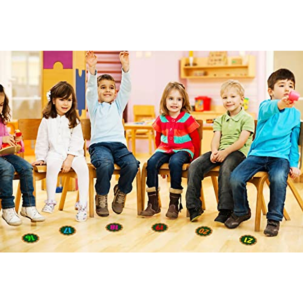 FLYAB Number Spot Markers Stickers 36PCS Number Line Up Helpers Stickers for Classroom Floor Classroom Line Up Spot Floor Decals for Back to School Kindergarten Preschool Elementary Teacher Supplies