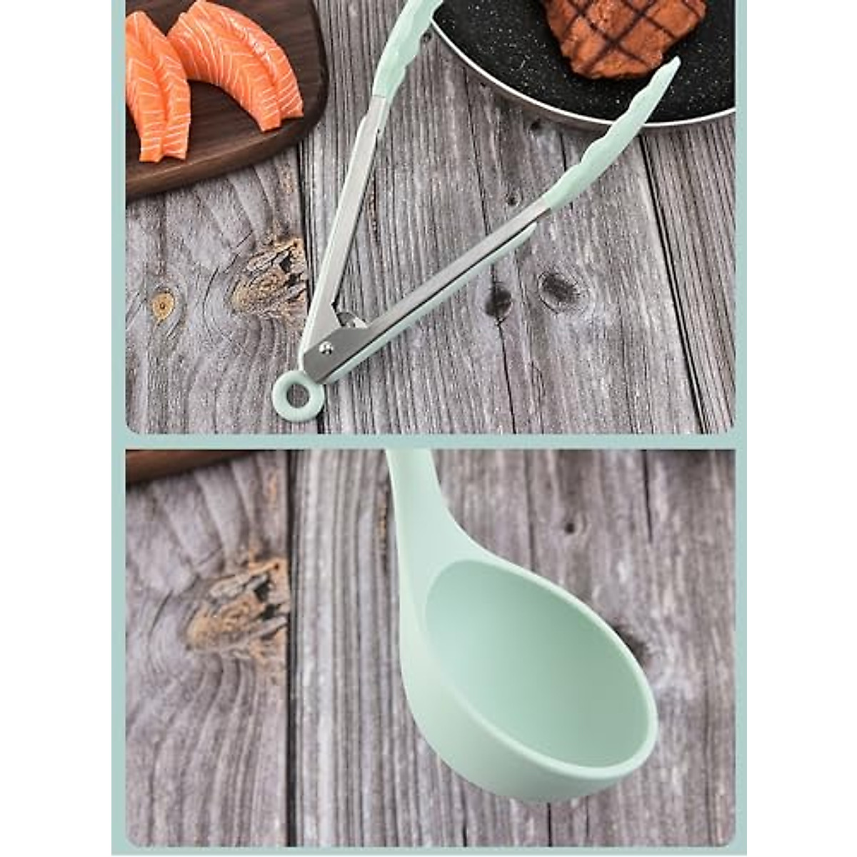 VETCS 12-Piece Silicone Kitchen Cooking Utensils Set with Holder,Heat-Resistant BPA Free Kitchen Tools,Dishwasher Safe,Black,12.5 * 33.2cm