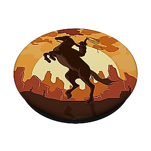 Western Horse Rodeo Cowboy Riding with Lasso | Horse Riders PopSockets Standard PopGrip