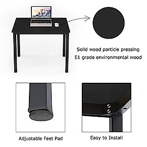 sogesfurniture 55.1 inches Office Desk Computer Desk Gaming Desk Computer Table Sturdy Writing Workstation for Home Office, Black