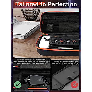 Lersyco Carrying Case for Rog Ally, Rog Ally handheld Case with Hard Shell, Black Rog Ally Carry Bag for Buttons/Joysticks Protection, Protective Travel Case