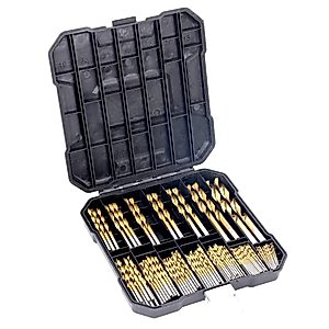 99 PCS Titanium Drill Bit Set, 118 Degree Tip High Speed Drill Bits Kit with Storage Case, Sizes from 1.5-10 MM for Steel, Aluminum, Copper, Soft Alloy Steel, Wood, Plastic