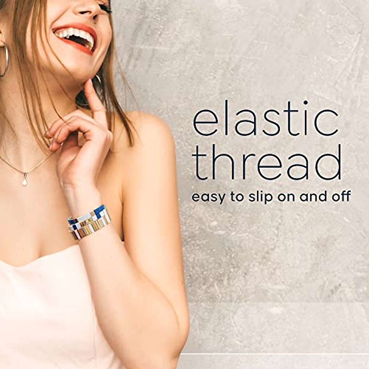 Cedar and Ink Stackable Bracelets, Tile Bracelets for Women, Stackable Enamel Bracelets, Enamel Bangle Bracelet, Gifts for Women - Nautical Mile