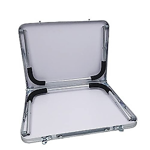 Sivya Foldable Laptop Table Lapdesk, Breakfast Bed Serving Tray, Portable Mini Picnic Desk(Silver)