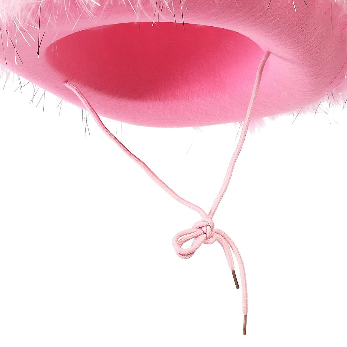 Juvolicious Cowboy Hats for Women and Men - Fluffy, Sparkly Pink Cowgirl Hat with Feathers for Costume, Dress Up Birthday, Party