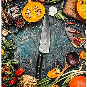 EAGLES KITCHENWARE Chef's Knife Eagles Power Series AUS10 Japanese Super Steel Vacuum treated Gift Box Blade Guard (8" Chef's Knife)