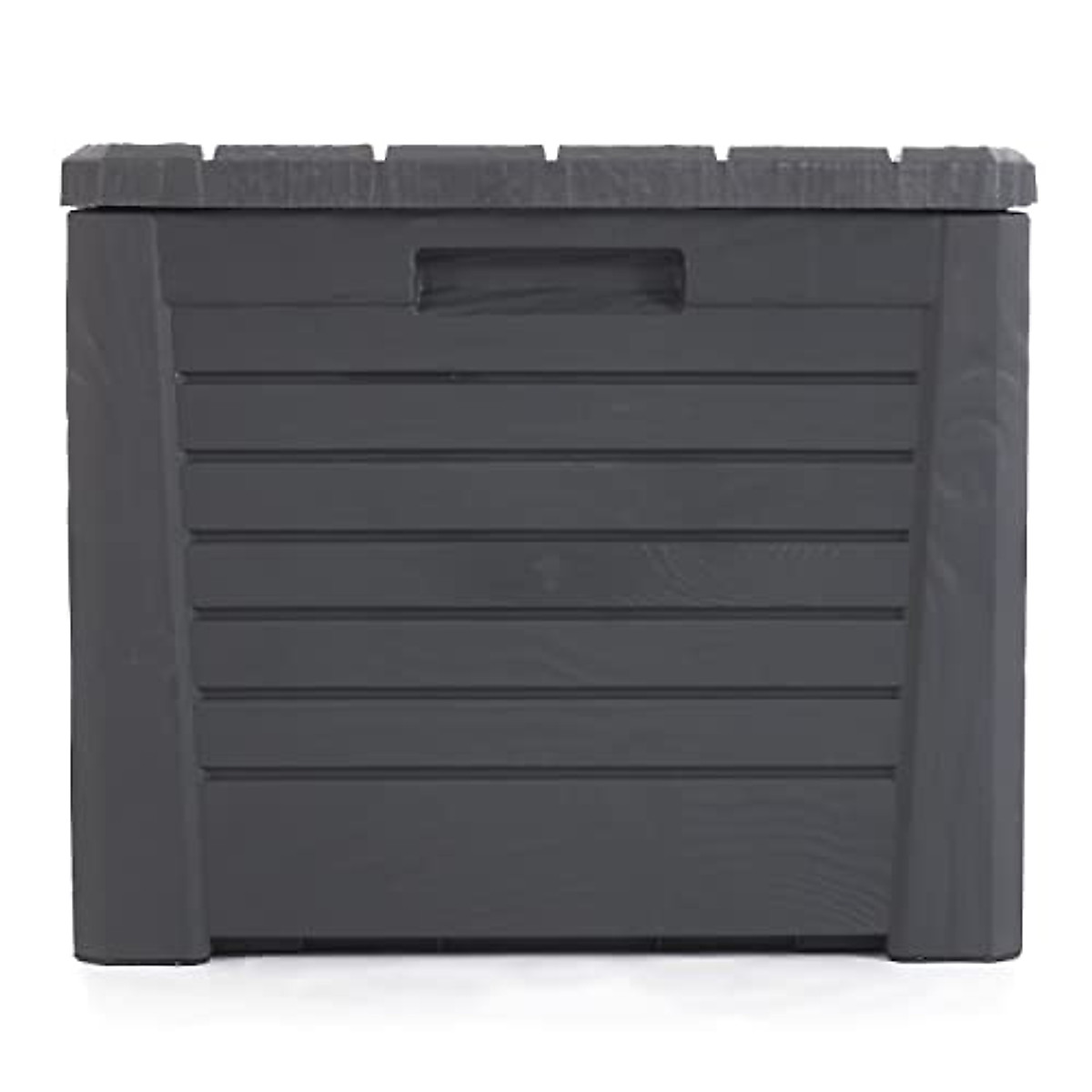 Toomax Florida Weatherproof Lockable Deck Storage Box Bench for Outdoor Pool Patio Garden Furniture and Indoor Toy Bin Container, Anthracite