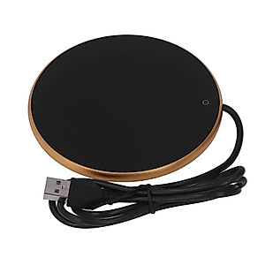 5V 2A USB Candle Warmer, 4.1in Coffee Mug Warmer Cup Warmer Smart Power Off Function 55°C Constant Temperature for Home for Office(Gold)