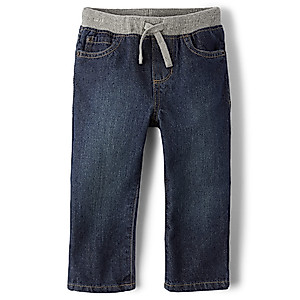 The Children's Place Baby Boys' Pull On Straight Jeans, Liberty Blue, 2T