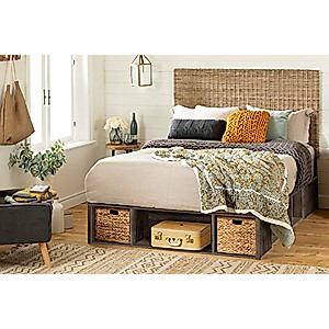 South Shore Bed with Baskets, Queen, Fall Oak