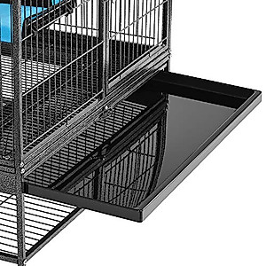 Yaheetech 2-Story Ferrets Cage, 54 Inch Rolling Small Animal Cage with Removable Ramps/Platforms/Storage Shelf/Tray, Metal Critter Nation Cage for Adult Rats/Chinchillas/Guinea Pigs/Rabbit, Black