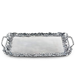 Arthur Court Designs Metal Aluminum Grape Decorative Serve Ware Serving Tray / Platter 21 inch x 10 inch