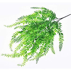 PASYOU Hanging Plant Fake Plants for Decoration, Artificial Vines Plastic Ivy Greenery Garland Decor Grass Faux Leaves Stems for Outdoor Indoor Outside Home Garden Party Office Wedding Vine - 4 Pack