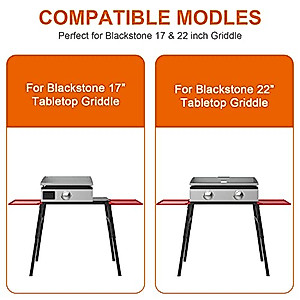 Adjustable Griddle Stand with Side Shelf for Blackstone 17" or 22" Table Top Griddle, Adjustable Griddle Table with Carry Bag Grill Accessories for Outdoor Cooking and Camping