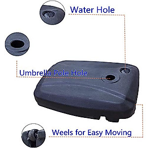 Festival Depot Patio Umbrella Base Outdoor 150 LB Weight Water Filled Plastic Stand Matching Cantilever Sun Umbrella Suit for Outside Deck Porch Garden Lawn, Black (Big-70L)