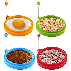 Silicone Egg Ring,Non Stick Egg Cooking Rings,Egg Mcmuffins Mold,Perfect Fried Egg Mold for Frying Eggs,Pancake and Omelet (Multicolor-Ring)