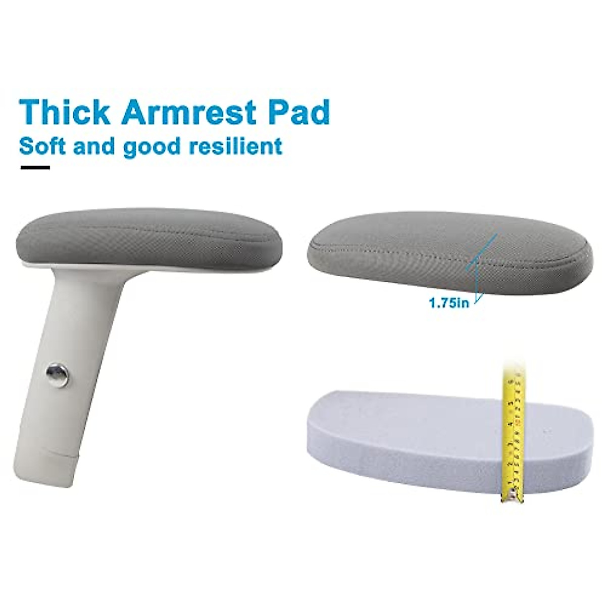 BOLISS 400lbs Ergonomic Office Chair with Super Soft Adjustable Arms,Molded Foam Seat and Lumbar Support Home Office Desk Chair,Swivel Computer Chair (Grey)