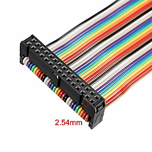 Tool parts IDC Rainbow Wire Flat Ribbon Cable 30P A-type FC/FC Connector 2.54mm Pitch 0.5m