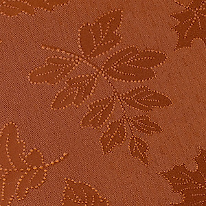 Benson Mills Harvest Legacy Damask Fabric Table Cloth Fall, Harvest, and Thanksgiving Tablecloth (Rust/Burnt Orange, 60" x 84" Rectangular)