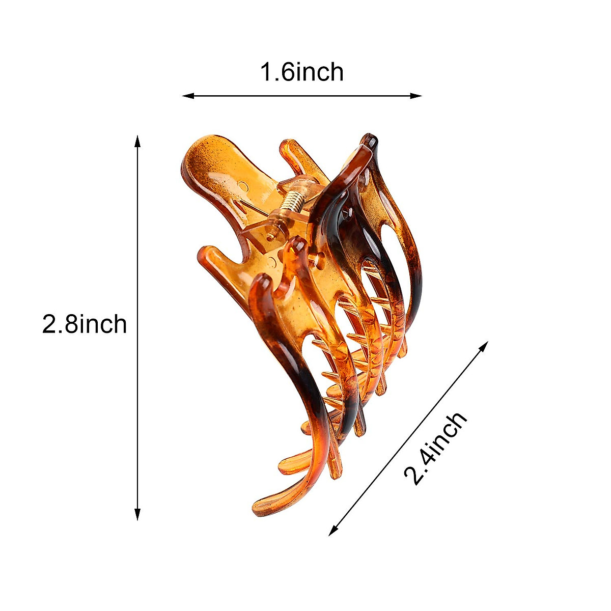 6 Pieces Plastic Non-slip Hair Claw Clips Glossy Prongs Claw Hair Clips Hairpin Clamp with Inner Teeth for Women, 3 Classic Colors