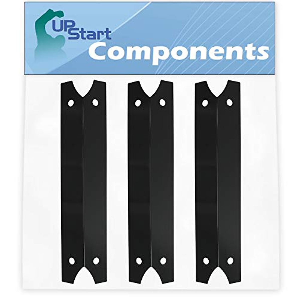 3-Pack BBQ Grill Heat Shield Plate Tent Replacement Parts for Brinkmann Pro Series 4345 (810-4345-0) - Compatible Barbeque Porcelain Steel Flame Tamer, Flavorizer Bar, Burner Cover 17 3/4"