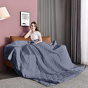 JOLLYVOGUE King Size Weighted Blanket 25 lbs-88''x104'' for Adult with Premium Fabric and Glass Beads, Dark Grey