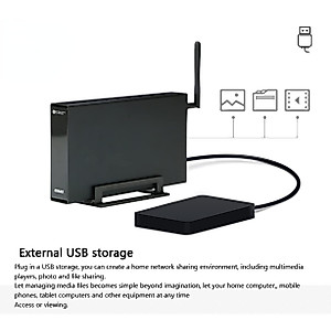 JMT U35WF 6TB 3.5 inch Mobile Multi-Function Hard Disk Box WiFi Wireless NAS Private Cloud Storage Office Home (Hard Drives not Included)