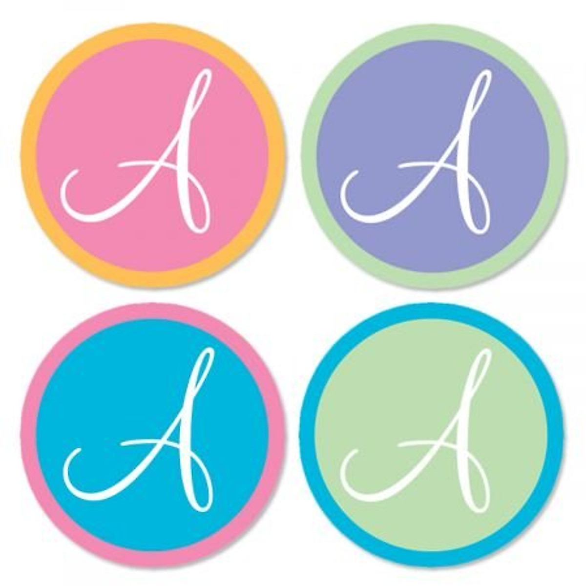 Initial Monogram Envelope Seal- Set of 48 Stickers